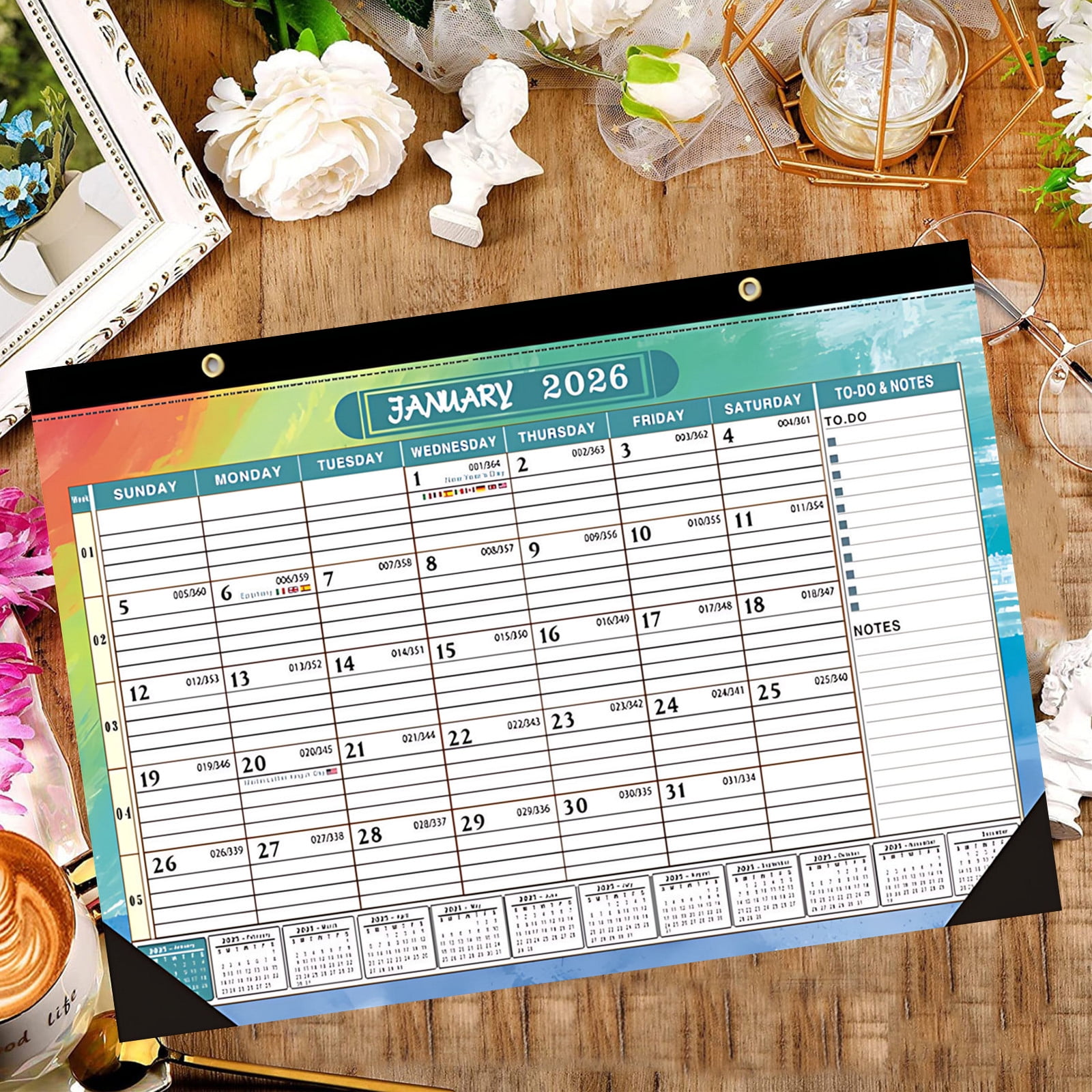 Calendrier Mural 2025-2026 - Calendrier 2025-2026, Calendrier 18 Mois ...