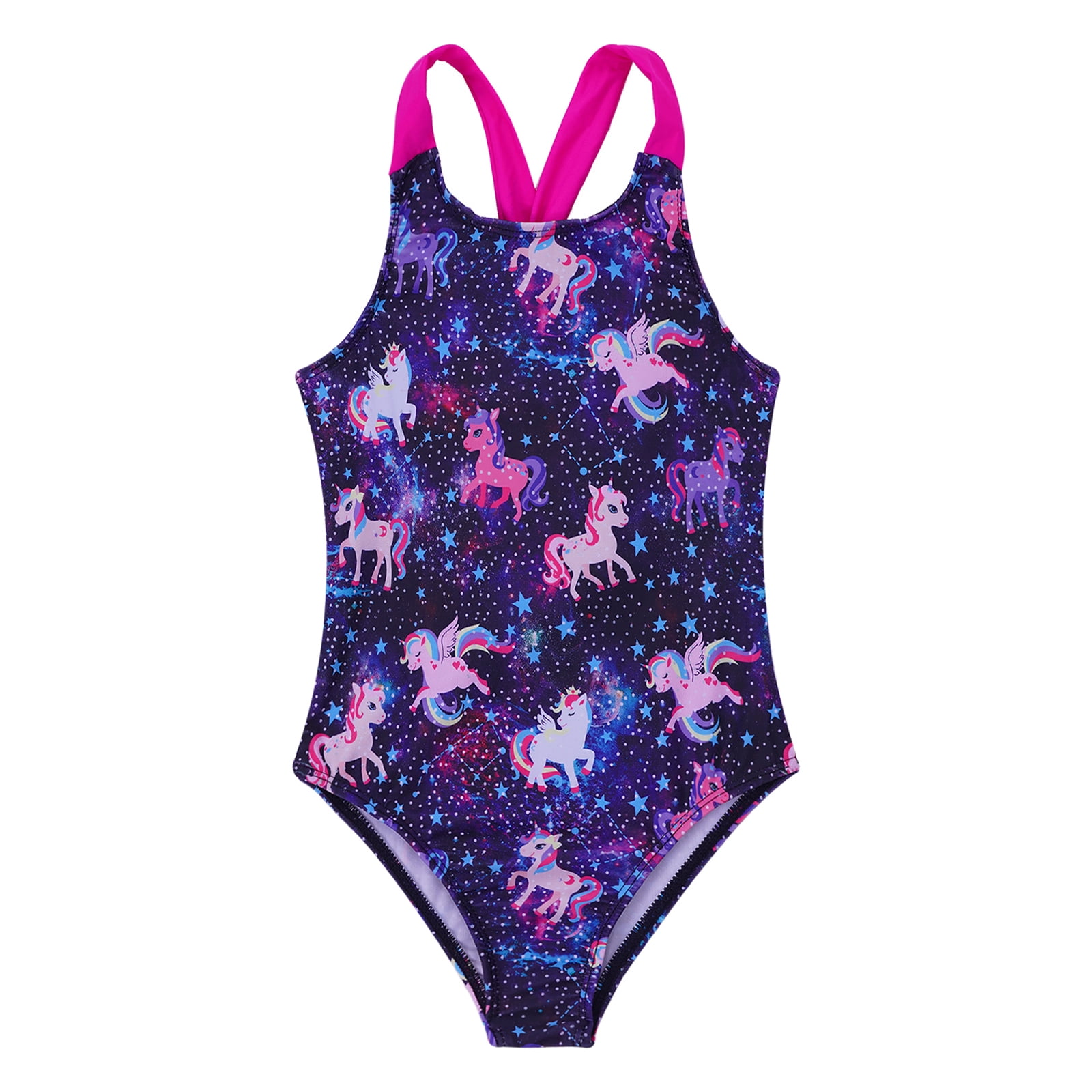 MSEMIS Girls Mermaid One Piece Swimsuit Kids Ruffle Bathing Suits with ...
