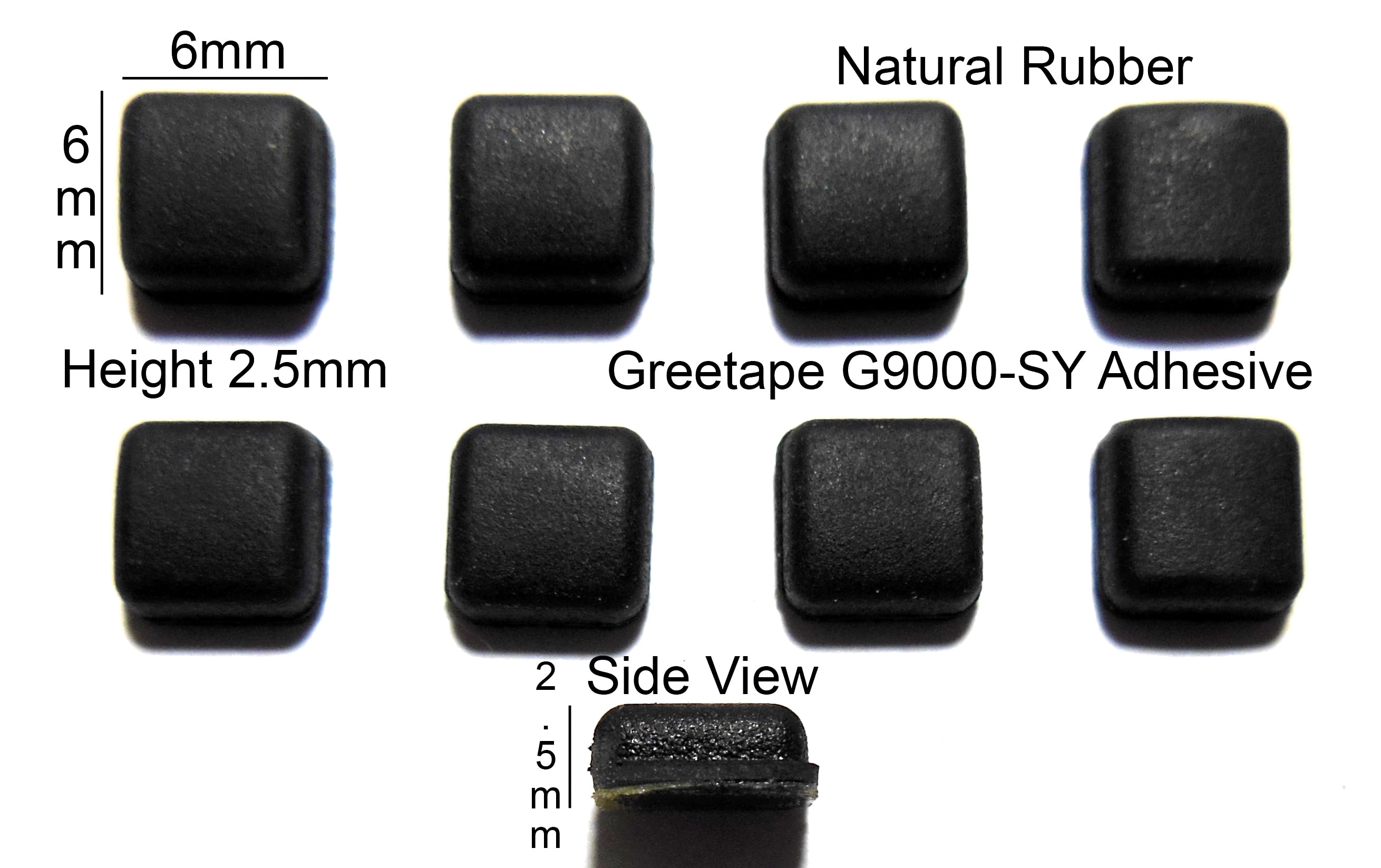 VATH Self Adhesive Rubber Feet Set 6mm(L)x 6mm(W)x 2.5mm(H) 8pcs [RB33 ...