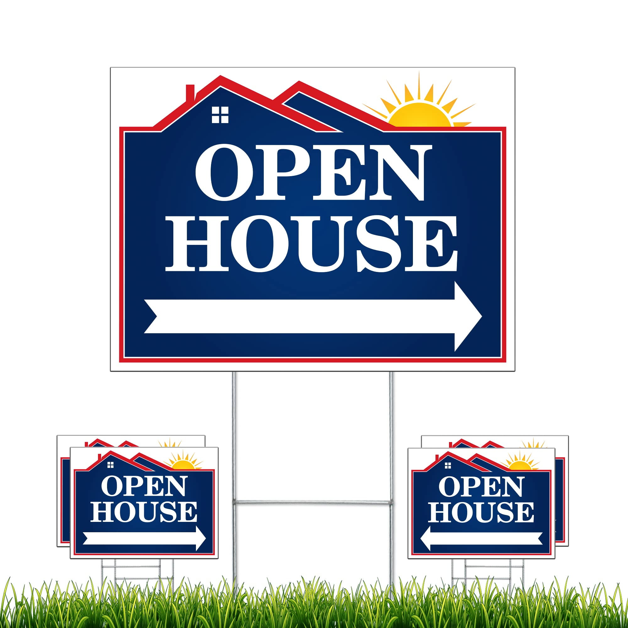 NEXT LEVEL SIGNS | Open House Yard Signs | Double Sided 24 W x 18 H ...