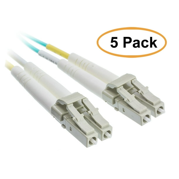 C&E 10 Gigabit Aqua Fiber Optic Cable, LC/LC, Multimode, Duplex, 50/125 ...