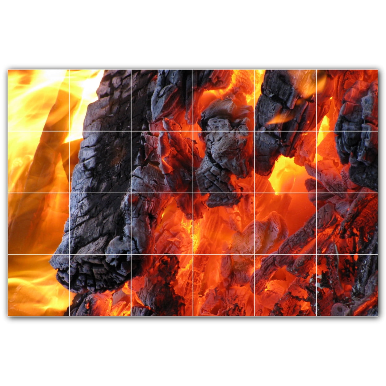 Picture-Tiles.com: Fire Ceramic Tile Wall Mural WAL500611-64L. 48"W x ...