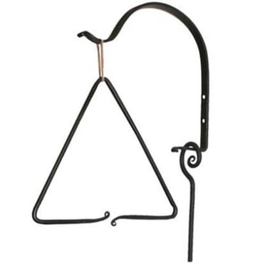Vintage Old Iron Cowboy Western Dinner Triangle Calling Bell, Cast Iron ...