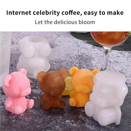 Dalazy Little Bear Ice Block Mold Ice Cream Cola Coffee Ice Mold_ Large ...