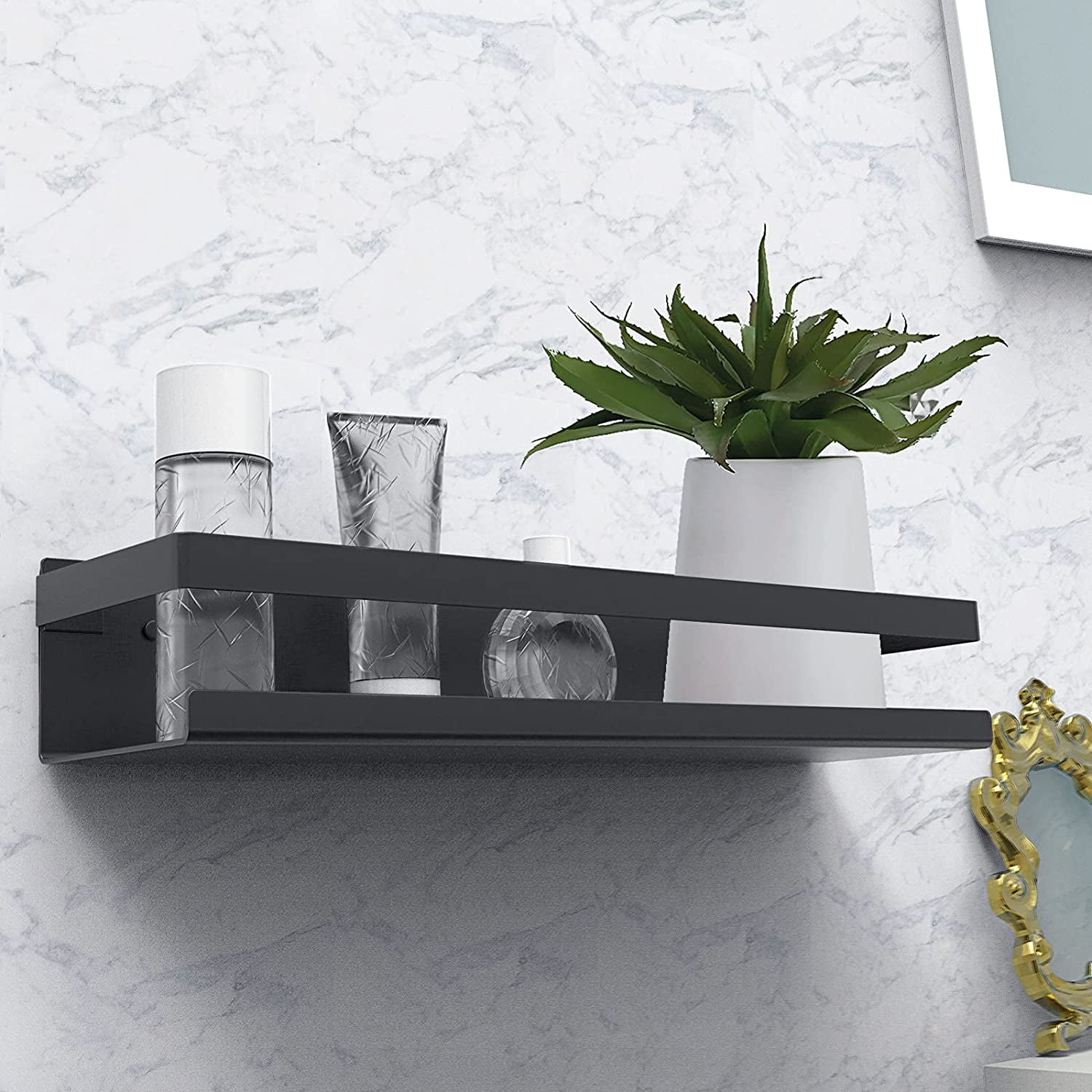 Click here for Rongmo Black Shower Caddy Bathroom Shelf Wall Moun... prices