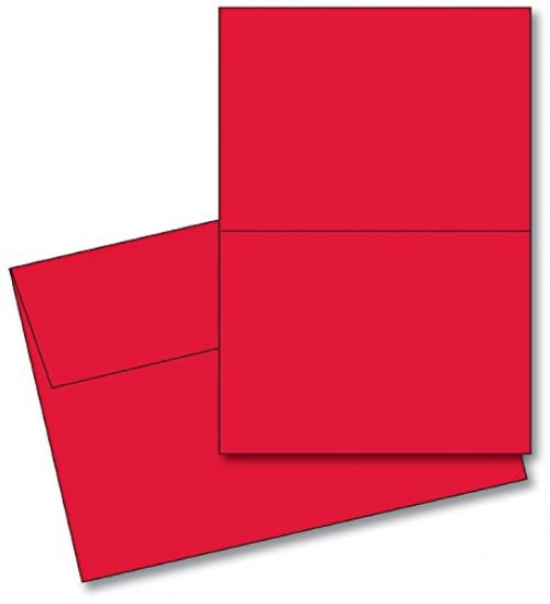 Valentine's Day - 5" x 7" Blank Bright Red Greeting Card Sets - Scored ...