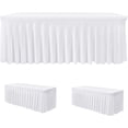 8ft Spandex Tablecloth 2 Pcs Fitted Stretch Table Skirts 30x96 Inch ...