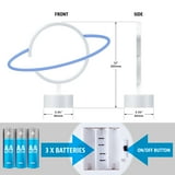 BrightSide 10" Planet Shaped LED Neon Table Light, Multicolor, Battery ...