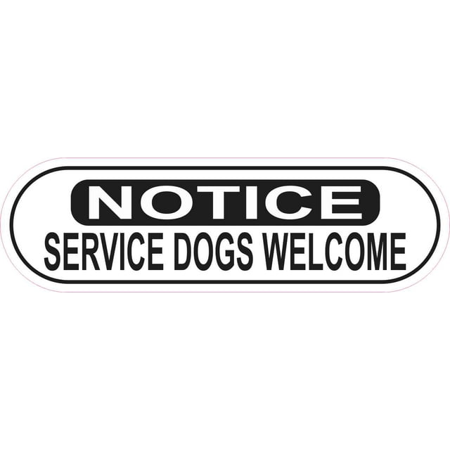 10in x 3in Oblong Notice Service Dogs Welcome Sticker - Walmart.com