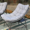 Alpha Joy 2 Pieces Outdoor Patio Oversized Rattan Papasan Chairs with ...