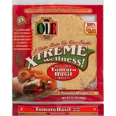 Ole Xtreme Wellness High Fiber Low Carb Tortilla Wraps, Twin Pack (16 ...