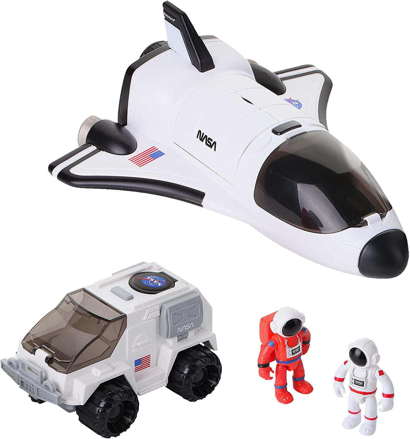 Space Shuttle Toy with 2 Astronauts, Mechanical Arm and Rover - Lights ...