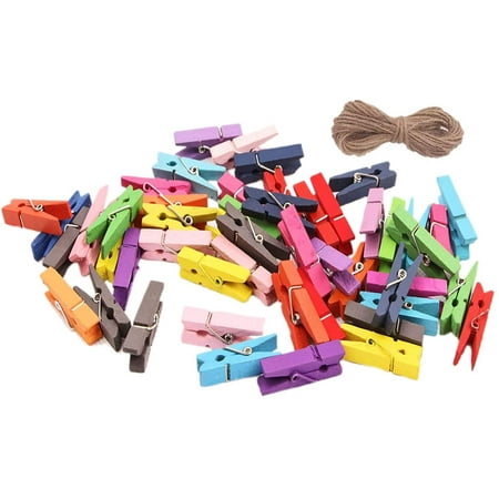 Mini Clothespins 100pcs 1.3Inch (3.5cm) Sturdy Wooden Mini Photo Clips ...