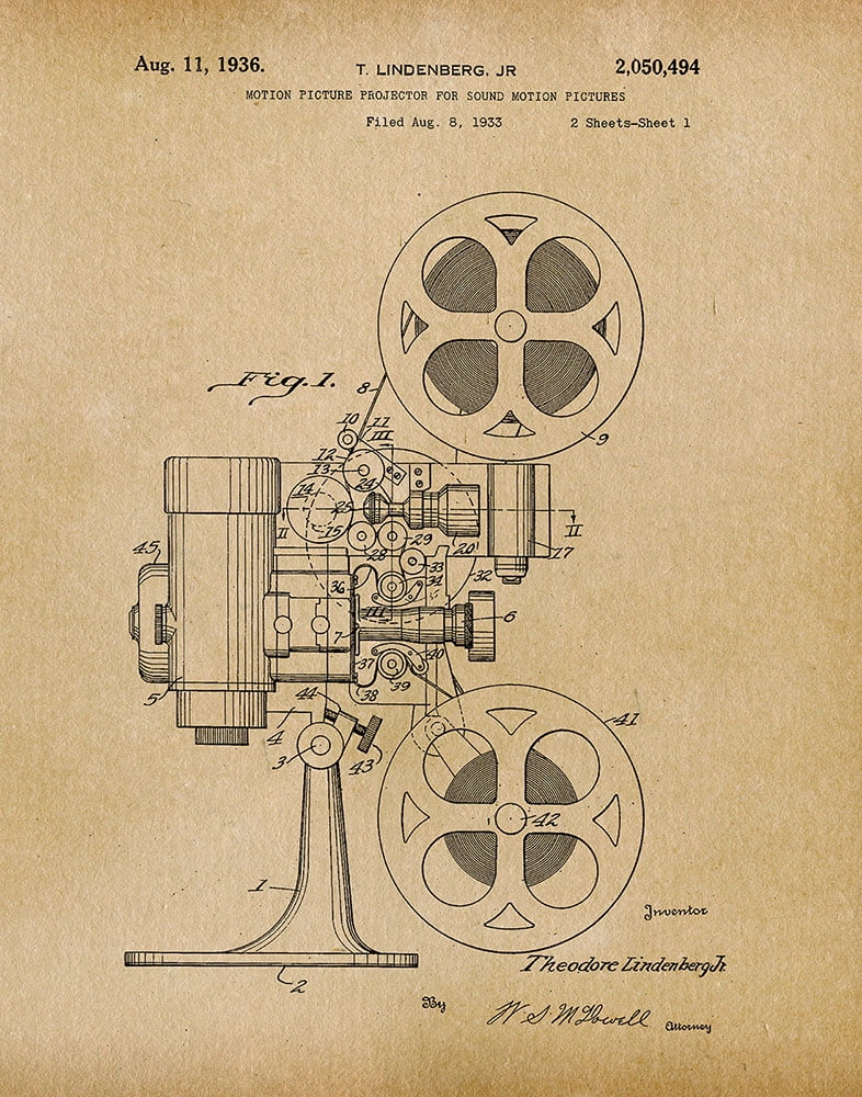 Original Movie Projector Artwork Submitted In 1936 - Photography ...