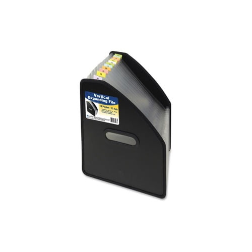 C-Line 13-Pocket Vertical Expanding File Black, 10-Inch Expansion, 1/EA ...