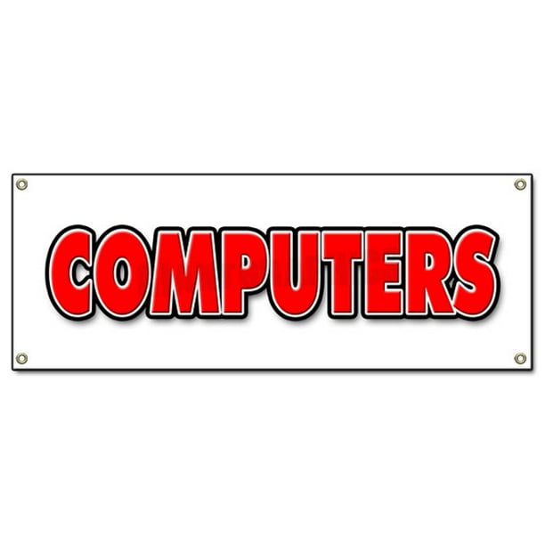 72" COMPUTERS BANNER SIGN computer repair signs tech - Walmart.com ...