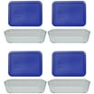 Pyrex 7210 3-Cup Rectangle Glass Food Storage Dishes & 7210-PC 3-Cup ...