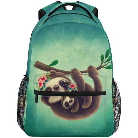 Sloth Mom With A Baby Backpack School Bag Travel Daypack Rucksack for ...