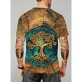 3D abstract summer new Nordic mythology tree of life short sleeve ...