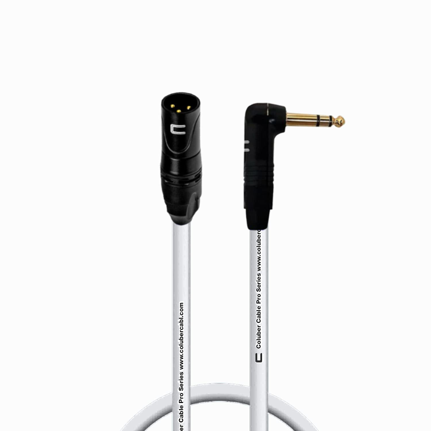 Coluber Cable Right Angle 1/4 TRS to XLR Male (3-Pin) Balanced Stereo ...
