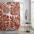 Copper Palm Leaves Shower Curtain for Bathroom, Tropical Botanical ...