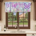 Boho Butterfly 2 Panels Kitchen Valance, Wildflowers Grass Floral ...