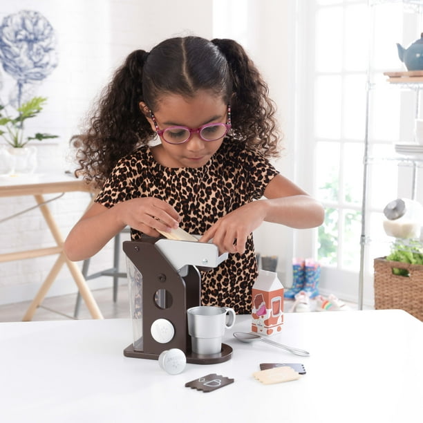 KidKraft Wooden Espresso Coffee Set, Child's Kitchen Play Toy - Walmart.com