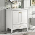 30" Retro Stylish Bathroom Vanity with Storage, Modern Minimalist ...