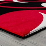 Luxe Weavers Modern Geometric Red 2x7 Area Rug, Non-Fading Abstract ...