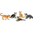Toymany 8-Piece Grey & Orange Cat Figurine Set, Realistic Kitten Toys, Educational Gift for Kids ...
