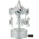 Matashi Silver Plated Music Box with Crystal Studded Silver Carousel ...