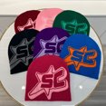 Elastic Windproof Winter Hat Knitted Letter Hat for Women Men Keep Ear ...