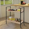 Industrial-Style Rolling Buffet Carts - White - Walmart.com