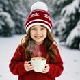 AJGRHE Kids Winter Snowflake Knitted Warm Hat With Ear For Boys Girls ...