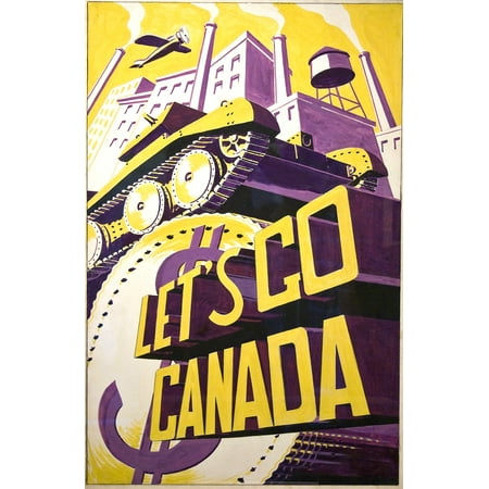 Let's go Canada WW2 war propaganda paper poster 14" x 20" | Walmart Canada