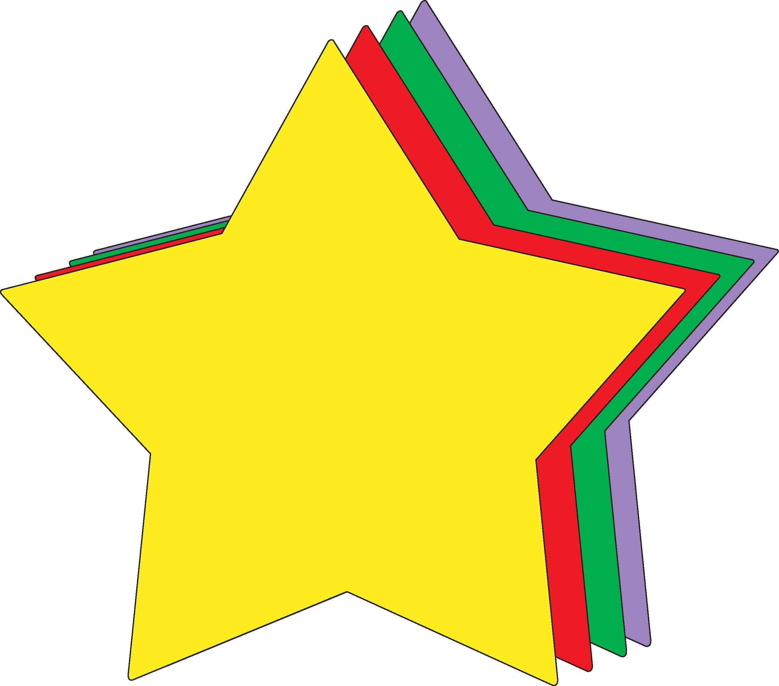 Star Assorted Color Super Cut-Outs- 8” x 10” - Walmart.com