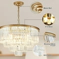 Depuley 9 Light Luxury Gold Crystal Chandelier Modern Flush Mount ...