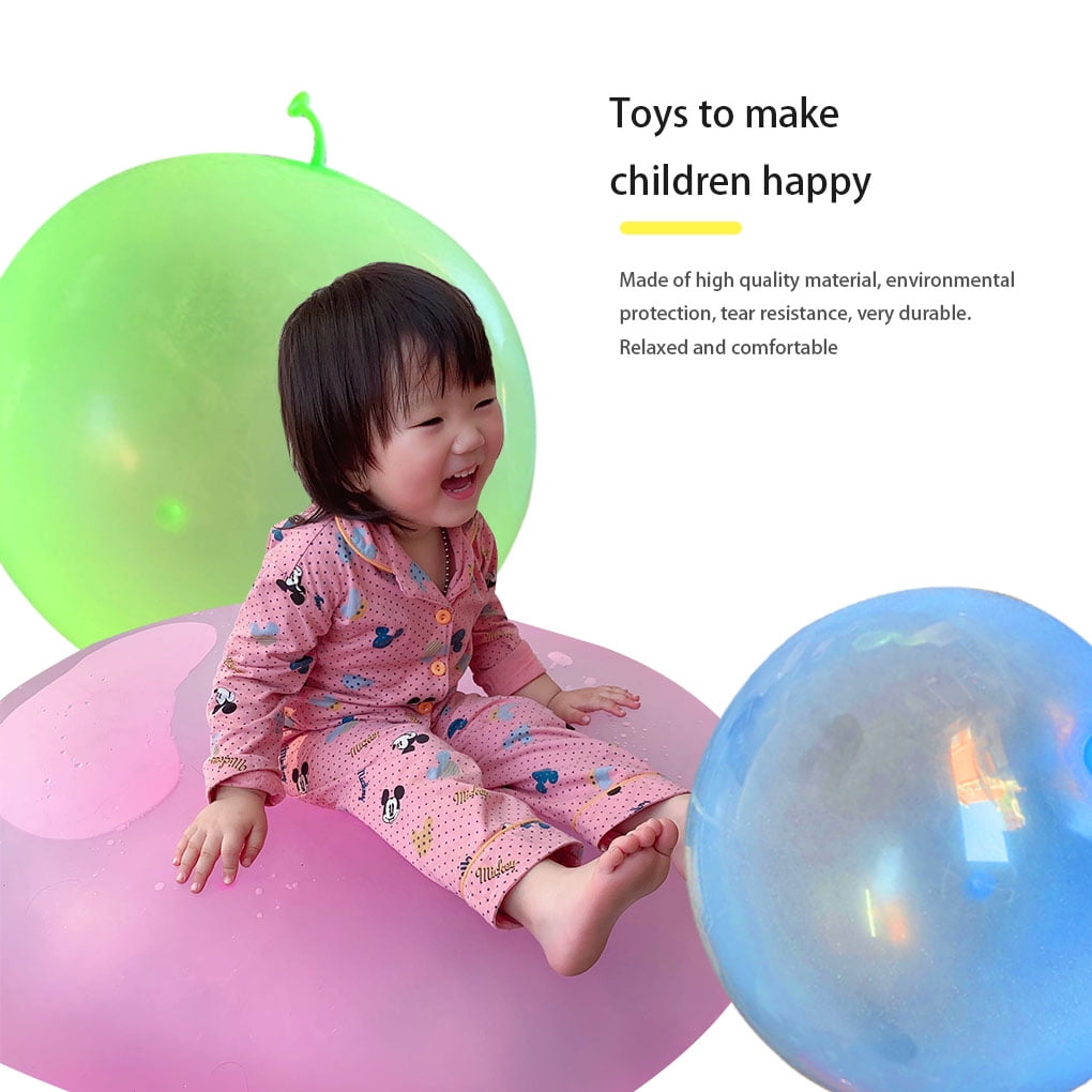 Gufffrom Bubble Ball Tpr Inflatable Round Bubble Ball Ball Inflatable Round Ball Ball Children Toy Wobble Transparent Bubble Ball L Green Green L