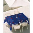 60x120 Inch Outdoor Tablecloth with Umbrella Hole Zipper Rectangle Blue ...
