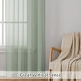 OVZME Dolly Faux Linen Sage Green Sheer Curtains 63 Inch Length 2 Panels, Airy Privacy Sheer ...