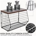 2-Pack Stackable 2-Tier Fruit Vegetable Storage Baskets with Wooden ...