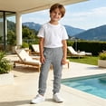 WERYOUNG Boy's Casual Solid Color Pants Elastic Waist Soft Flat Front ...