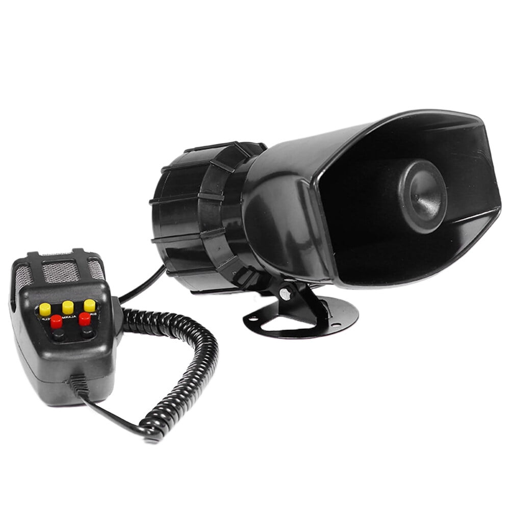 300DB 7 Tone 12V Sound Car Police Siren Horn Megaphone With Mic PA ...