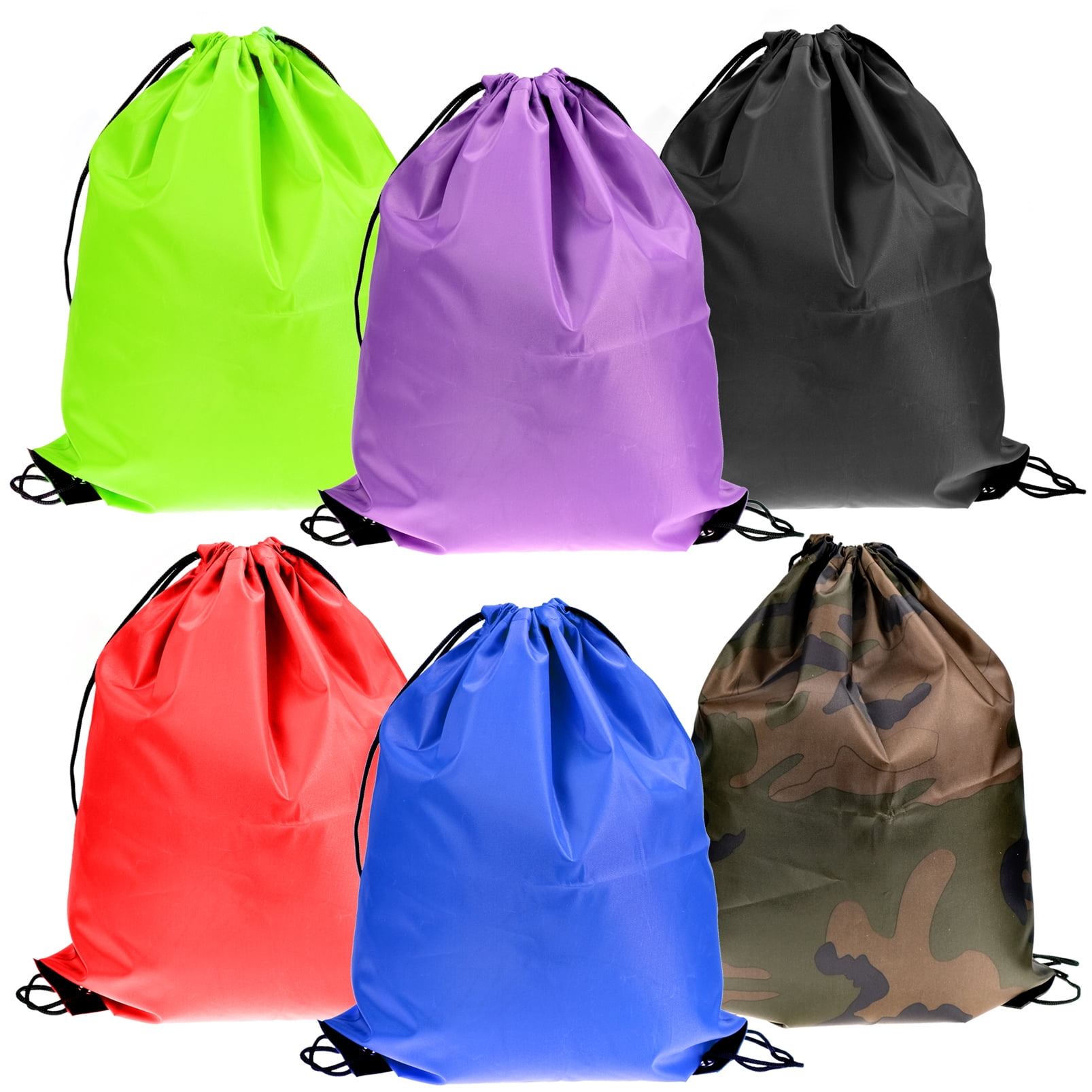 6pcs Drawstring Bags Sports Cinch Sack String Backpack Fabric Backpack ...