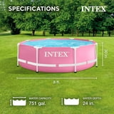 INTEX Quick Set Up 8ft x 30in Metal Frame Above Ground Swimming Pool ...
