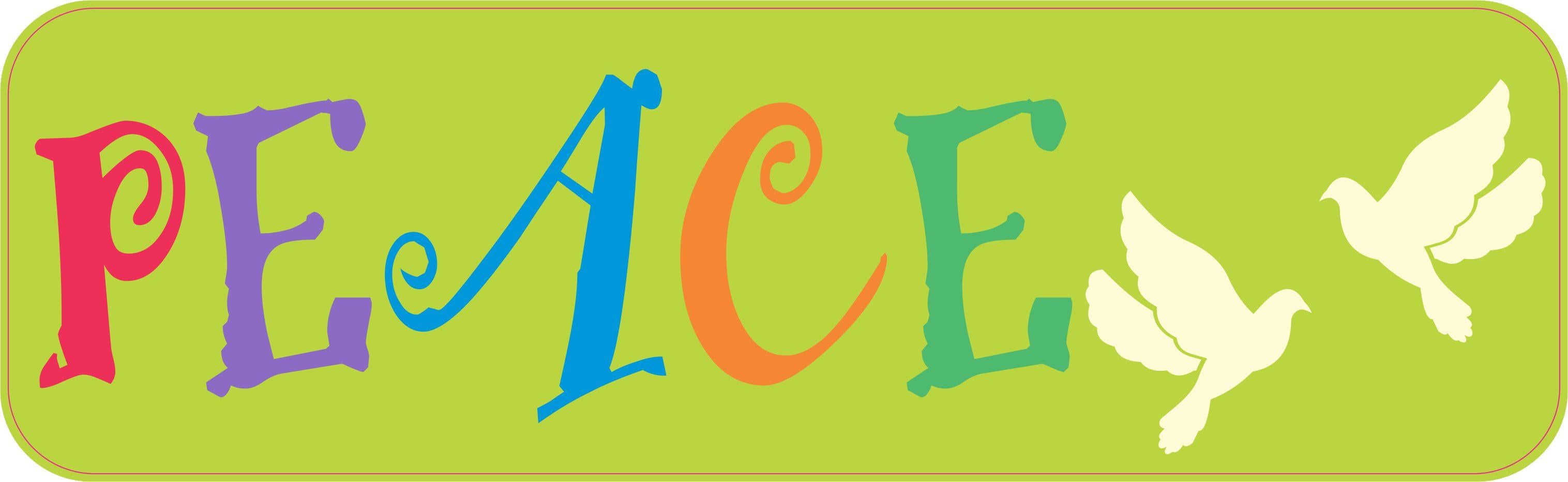 10in x 3in Doves Peace Bumper Sticker - Walmart.com