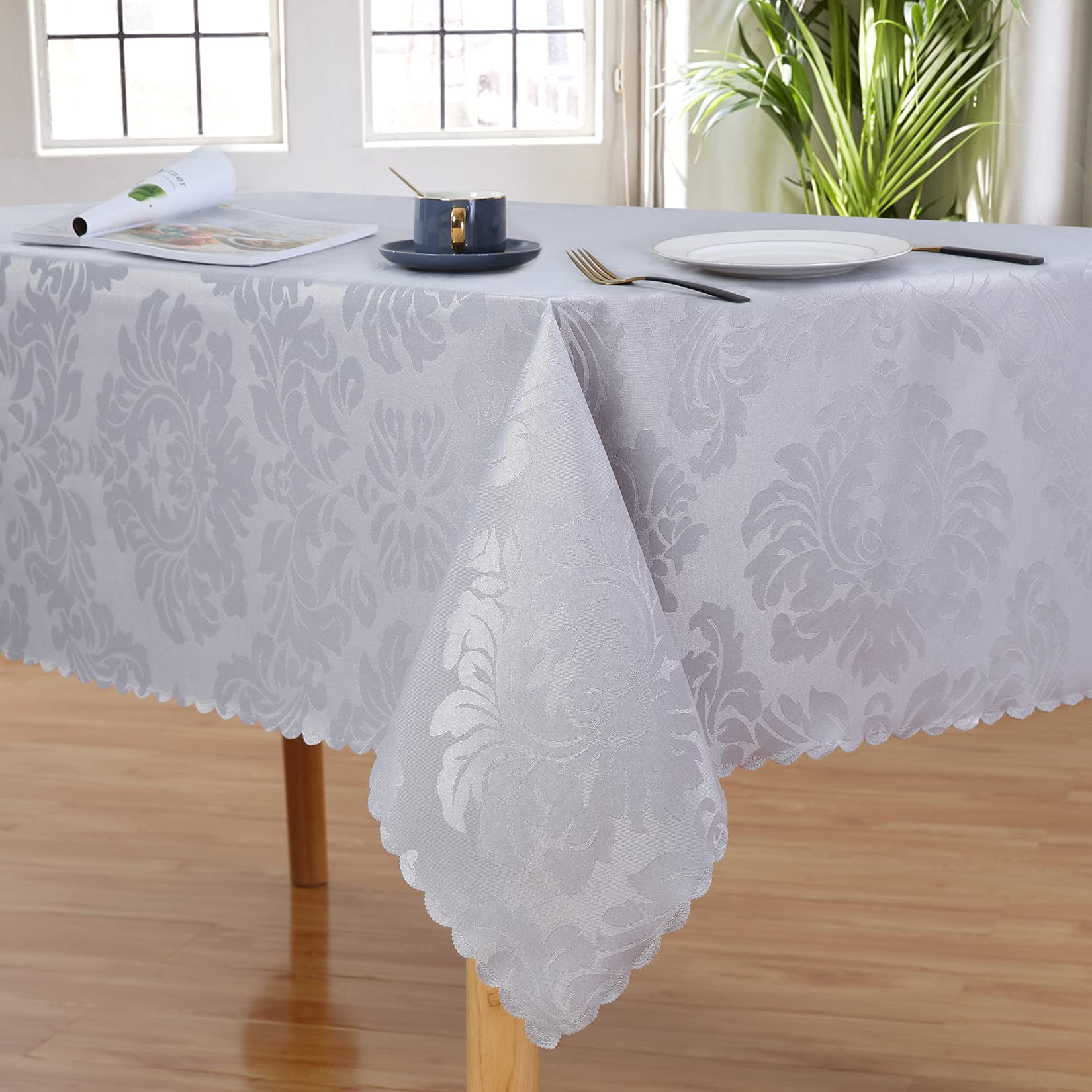 Kitsin Tablecloth Spillproof Waterproof Table Cloths Wrinkle Free ...