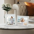 8x10 White Wood-Grain Picture Frame Set of 4, with Mat for Wall Mount ...