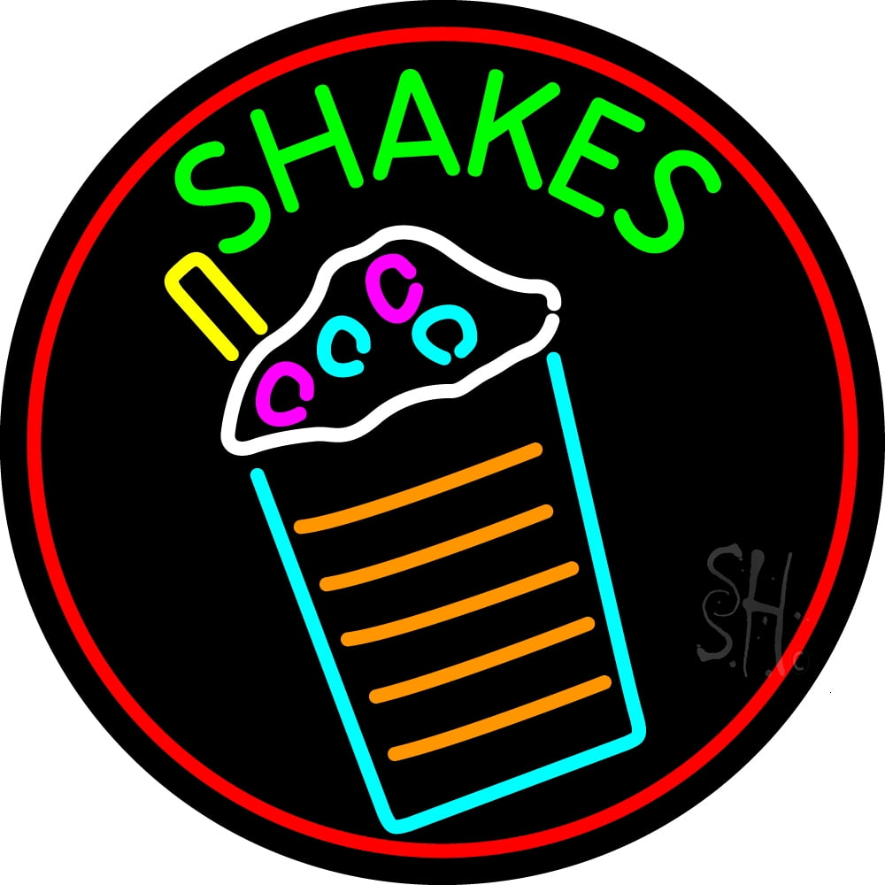 Shakes In Between Glass LED Neon Sign 18 x 18 - inches, Clear Edge Cut ...