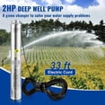 Deep Well Submersible Pump, 2HP/1500W 230V/60Hz, 37GPM Flow 427 ft Head ...